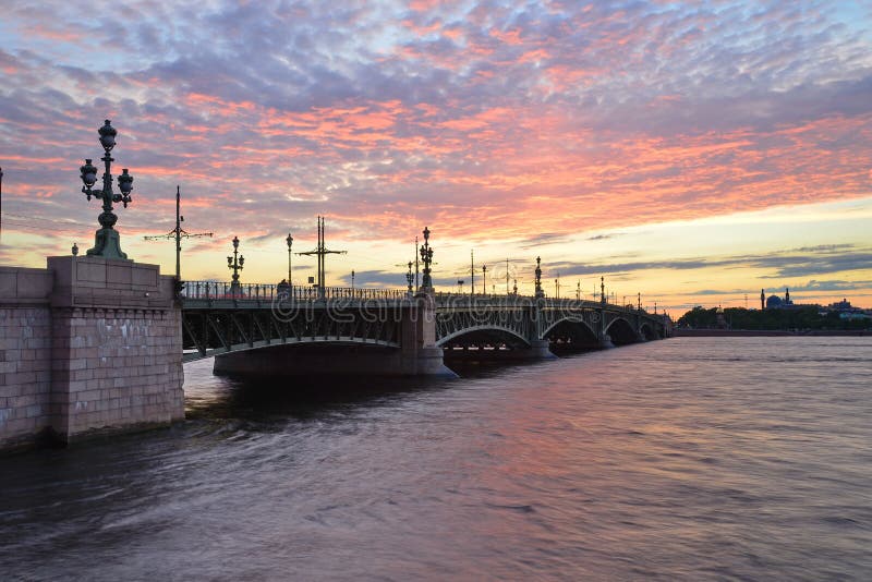 Saint Petersburg,Trinity, Bridge, Stock Image - Image of neva ...