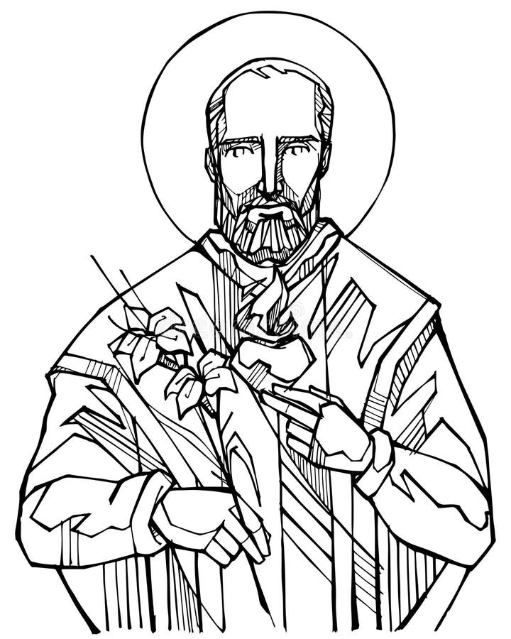Saint Philip Neri Ink Illustration Stock Vector - Illustration of ...