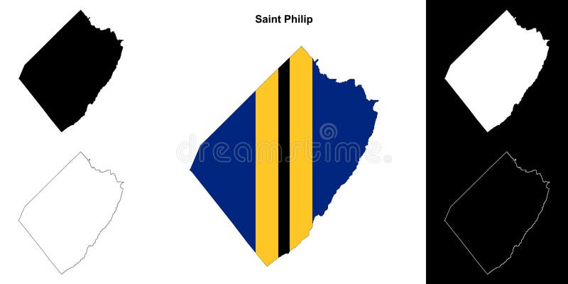Saint Philip outline map stock vector. Illustration of borders - 342098162