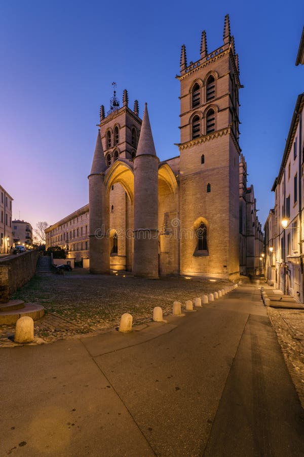 Saint-Pierre Cathedral in Montpellier, France Stock Photo - Image of ...