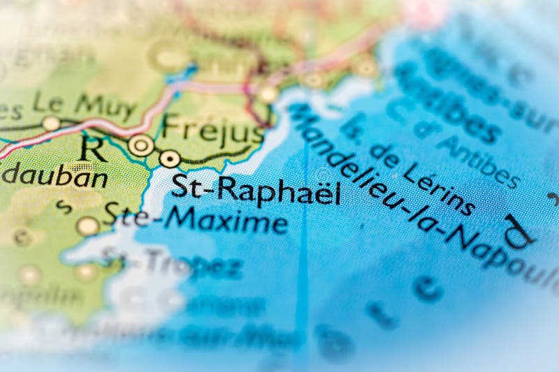 Saint-Raphael, France Highlighted on a World Map Stock Photo - Image of ...