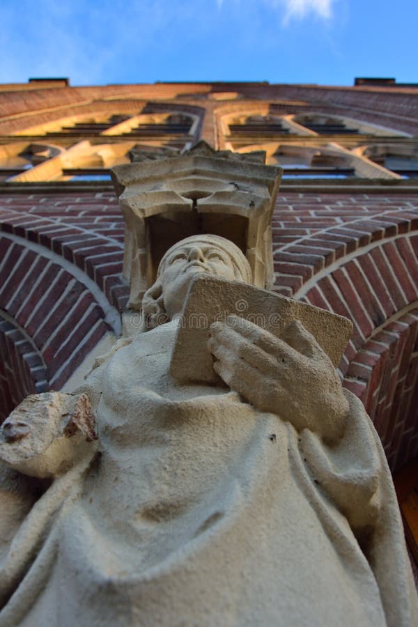 Saint Reading a Book, Statue Stock Photo - Image of blue, reading: 63566982