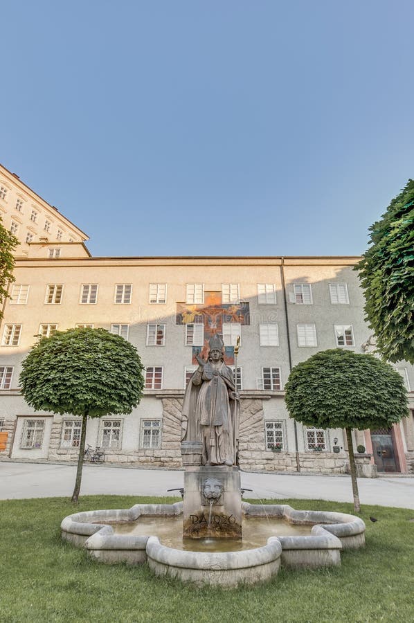Saint Rupert Statue at Salzburg, Austria Stock Photo - Image of ...