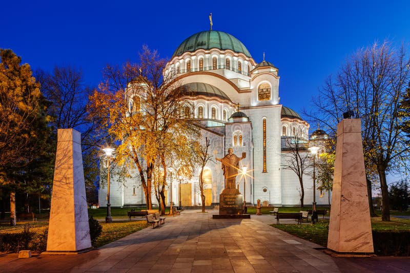 Saint Sava Temple stock image. Image of evening, basilica - 41910795