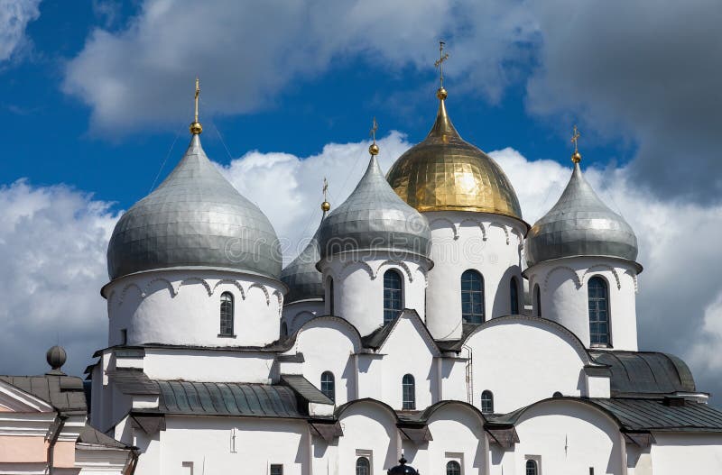 Saint Sophia Cathedral in Great Novgorod Russia Stock Photo - Image of ...