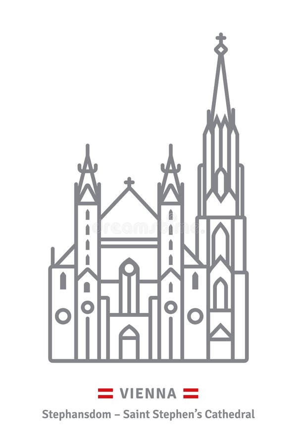 Saint Stephens Cathedral at Vienna Icon Stock Vector - Illustration of ...