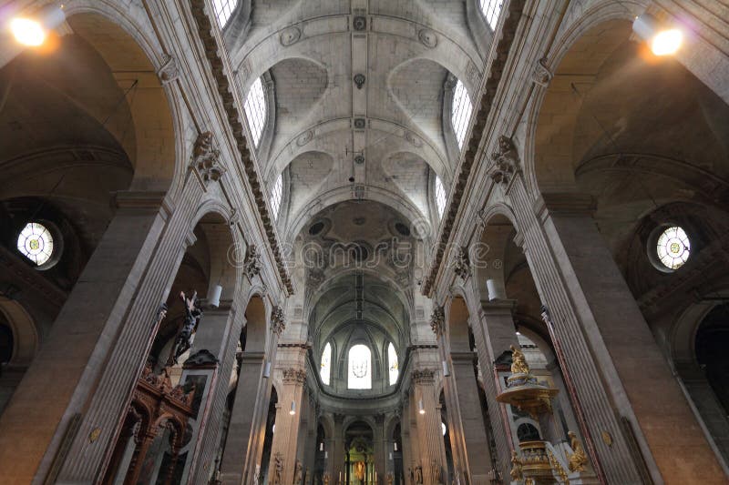 Saint Sulpice church stock photo. Image of sightseeing - 27664142
