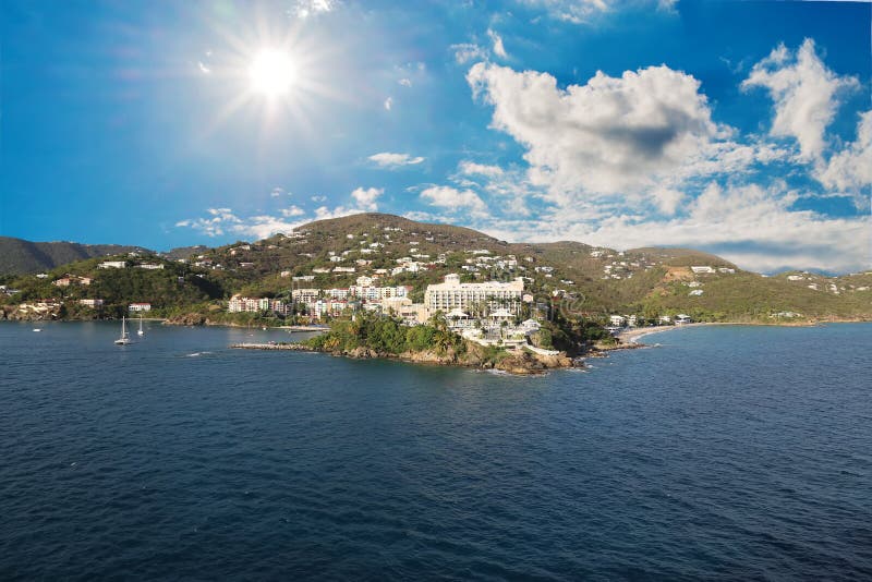 Saint Thomas Island Panoramic View Stock Image - Image of entertainment ...
