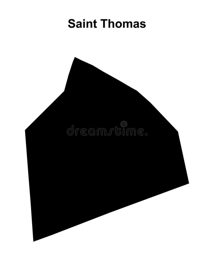 Saint Thomas outline map stock vector. Illustration of territory ...