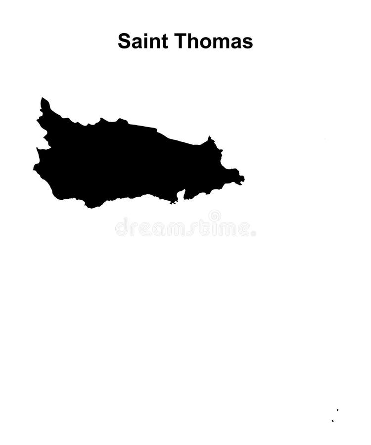 Saint Thomas outline map stock illustration. Illustration of parishes ...
