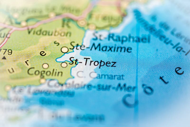 Saint-Tropez, France Highlighted on a World Map Stock Image - Image of ...
