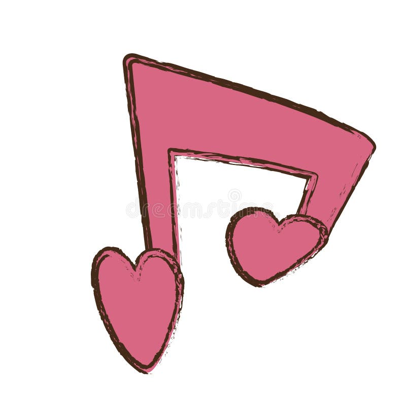 Saint Valentin Rose De Musical De Note De Coeur D'amour Illustration ...