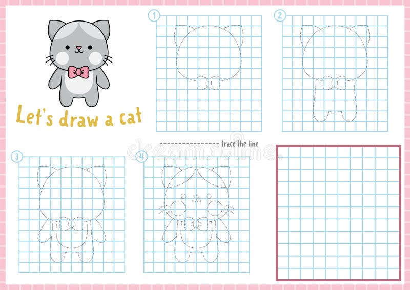 Saint Valentine Step by Step Drawing Worksheet. How To Draw a Cat ...