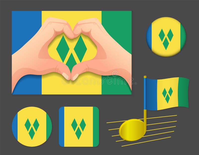Saint Vincent and the Grenadines Flag Icon Stock Illustration ...