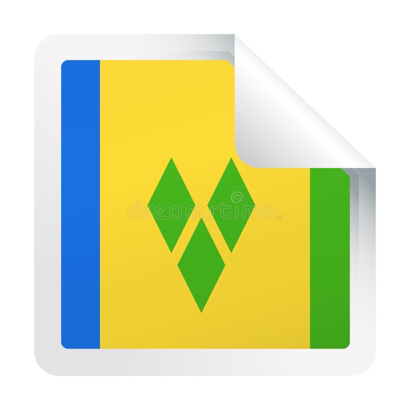 Saint Vincent and the Grenadines Flag Vector Square Corner Paper Icon ...