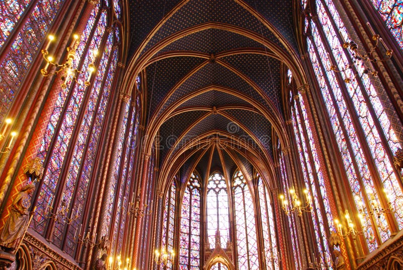 Sainte Chapelle Parijs stock foto. Image of reis, kaars - 9461844