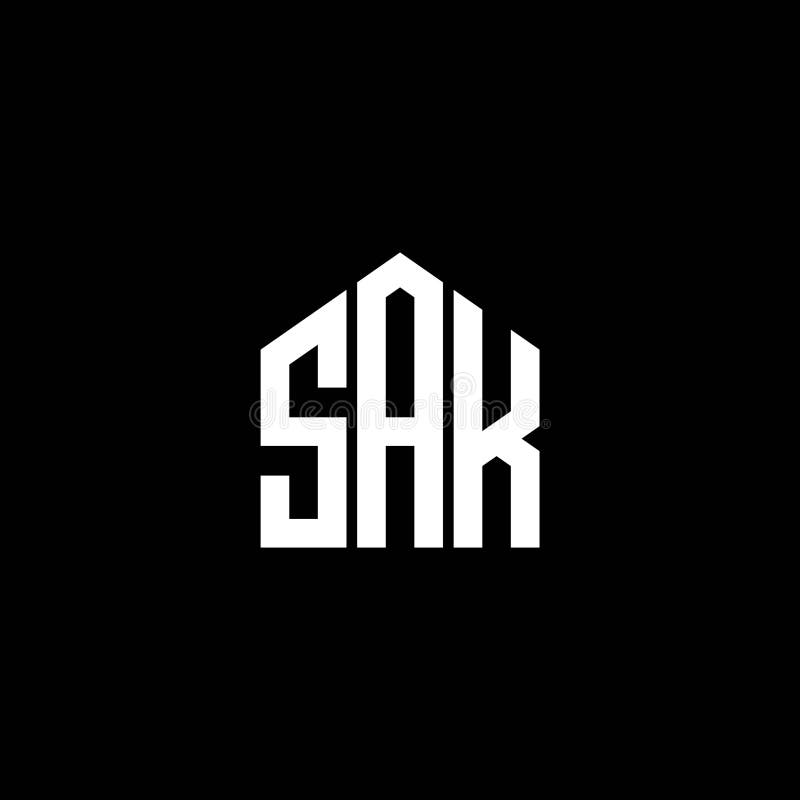 SAK Letter Logo Design on BLACK Background. SAK Creative Initials ...