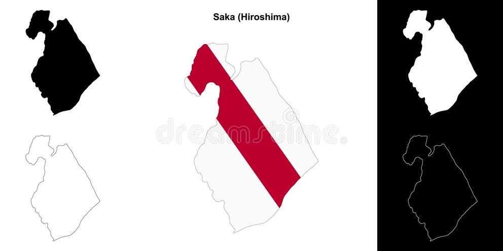 Saka outline map stock vector. Illustration of japanese - 379360857