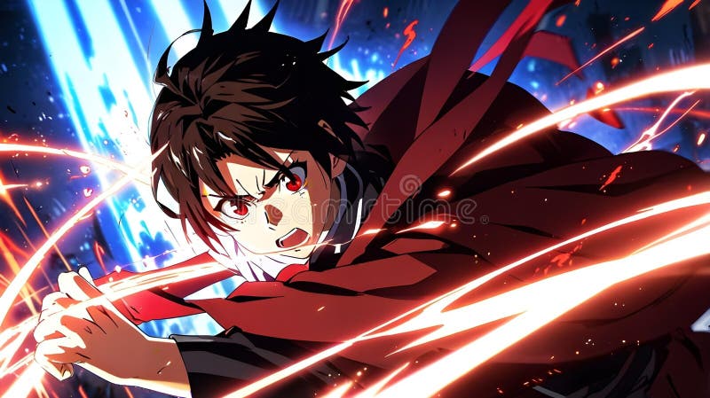 3D Realistic Anime Male Head Stock Photo - Illustration of face, hair ...