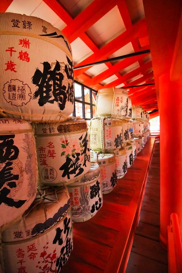 Sake Barrels at the Temple Sake the National Alcoholic Drink in Japan ...