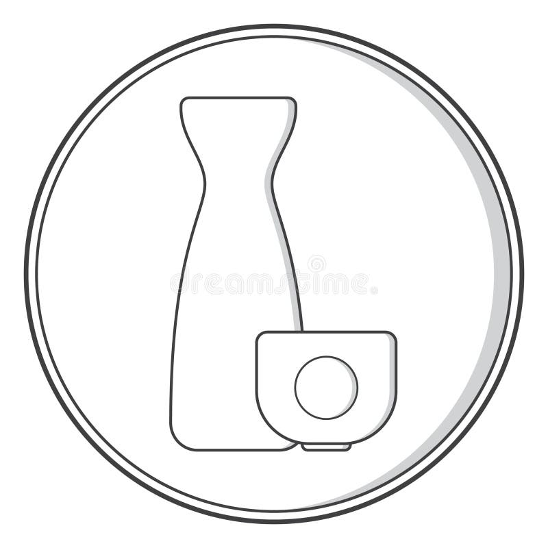 Sake and Cup. Vector Illustration Decorative Design Stock Vector ...