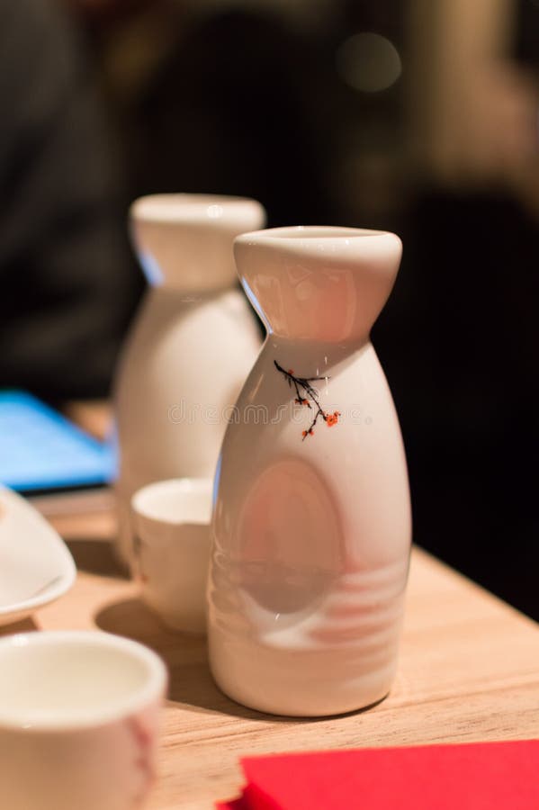 Sake Cups and Stone Bottles Stock Photo - Image of stone, japan: 41818764