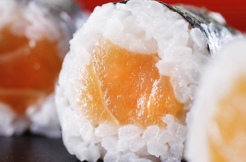 Sake maki stock image. Image of rice, lunch, salmon, maki - 51505873