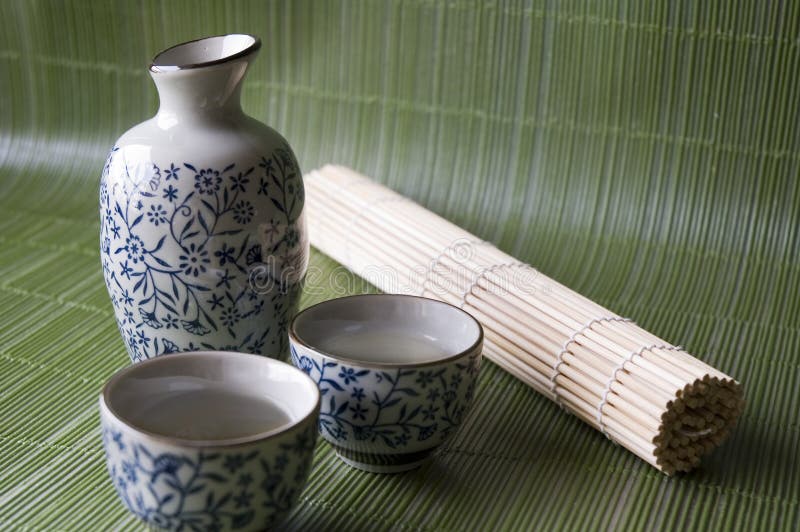 Chinese Wine Set with Reflection Stock Photo - Image of alcohol, food ...