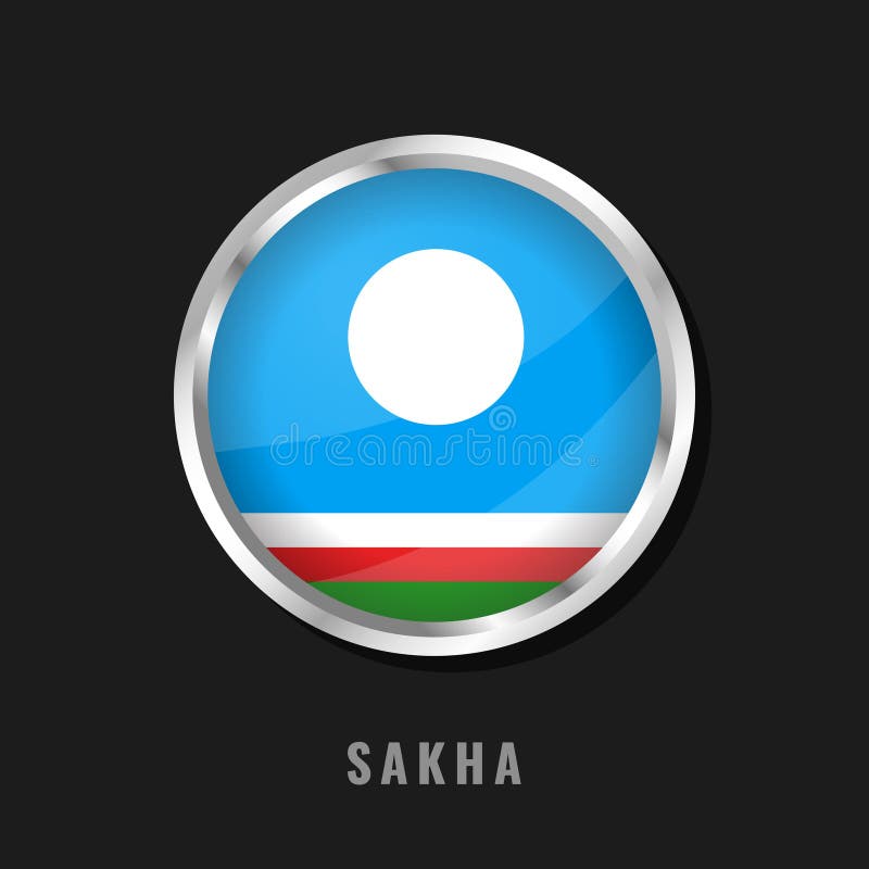 Sakha Round Framed National Flag. Circular Glossy Flag of Sakha Stock ...