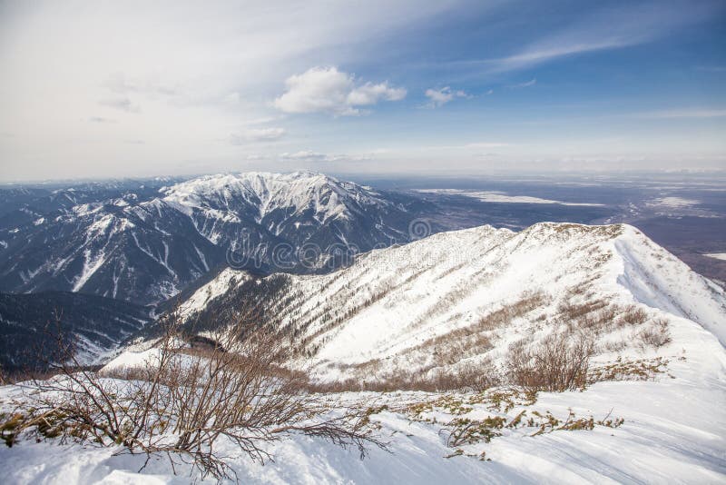 Sakhalin Mountains and Winter Stock Photo - Image of courageous, hold ...