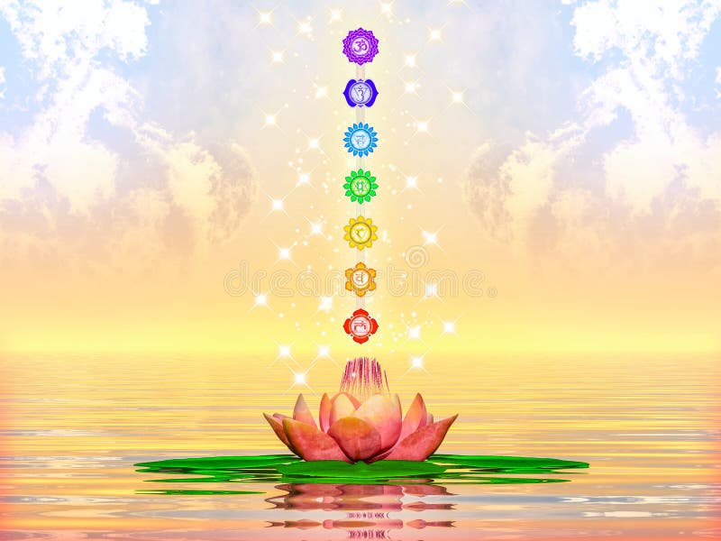 Sakrala Lotus and Chakra Spheres Stock Illustrationer - Illustration av ...
