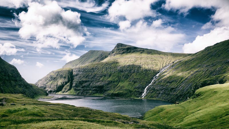 Saksun stock image. Image of scandinavia, watrefall, faroe - 59131765