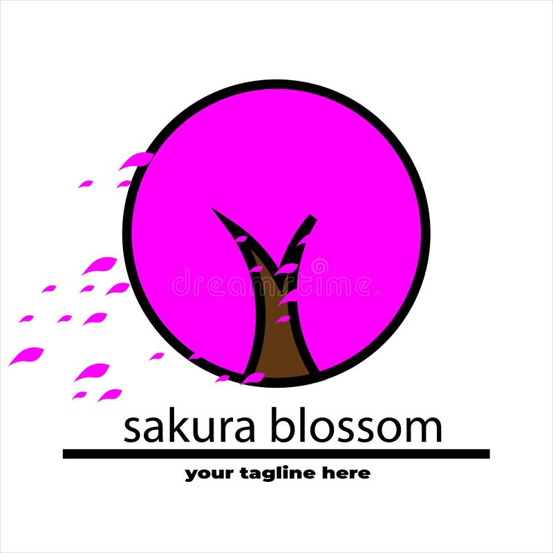 Sakura tree blossom logo stock vector. Illustration of design - 227777524