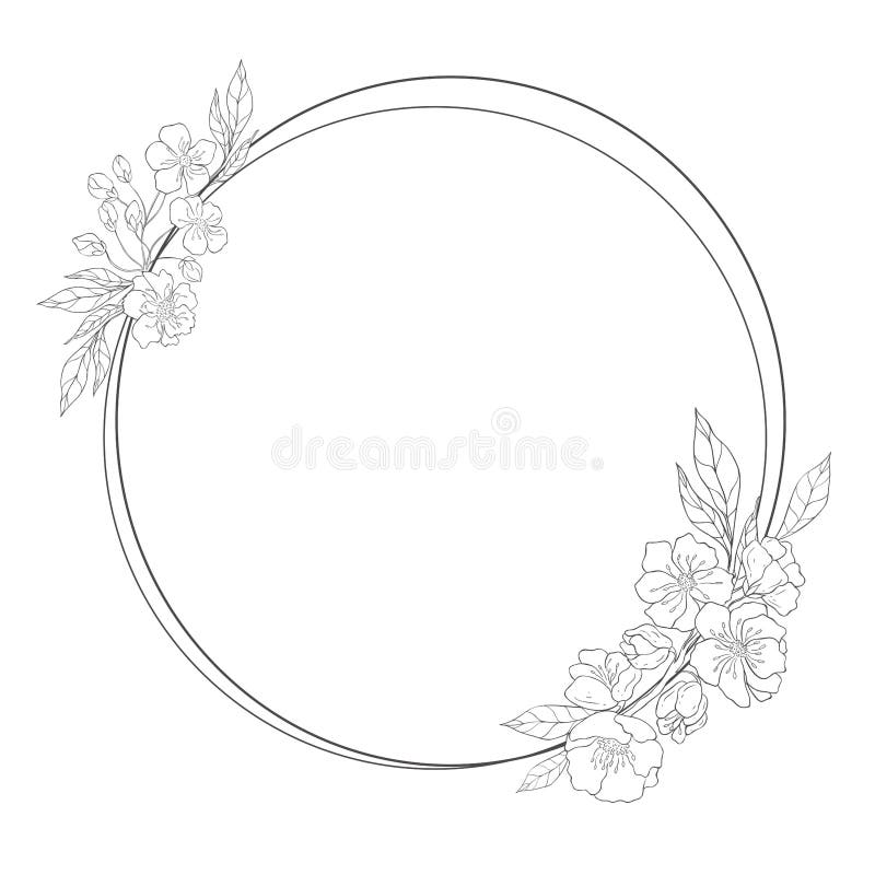 Sakura Blossom Border for Wedding. Stock Vector - Illustration of ... Sakura Blossom Border for Wedding. Stock Vector - Illustration of ...