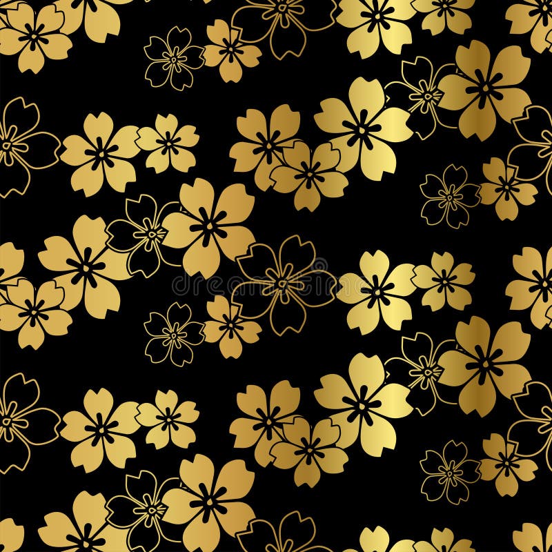 Sakura Blossom Spring Oriental Japanese Chinese Vector Design Seamless ...
