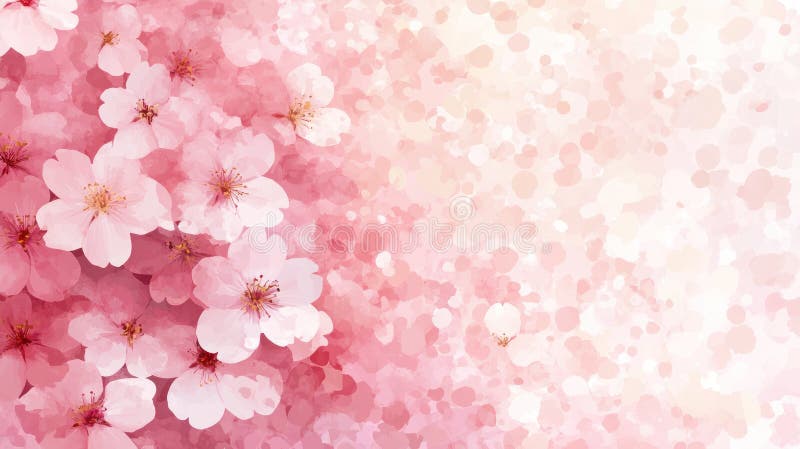 Sakura Blossom Vector Seamless Pattern: Cherry Floral Illustration ...