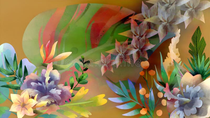 Modern Floral Design with Abstract Shapes and Organic Forms Stock ...