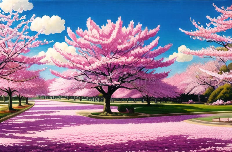 Sakura. Cherry Blossoms in Spring, Japan Stock Illustration ...