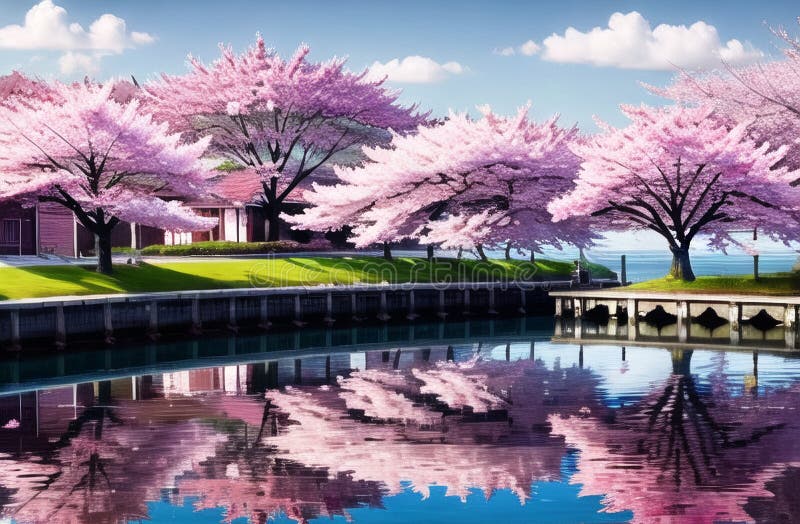 Pink Cherry Tree Blossom Flowers Blooming in Spring, Sakura, Easter ...