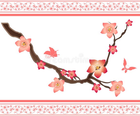 Sakura elements stock vector. Illustration of bloom, floral - 23027510