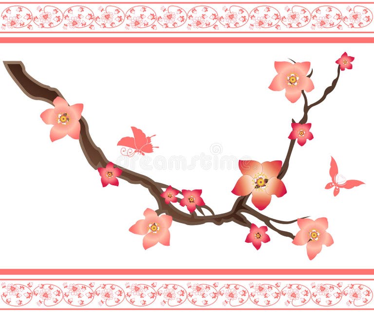 Sakura elements stock vector. Illustration of bloom, floral - 23027510