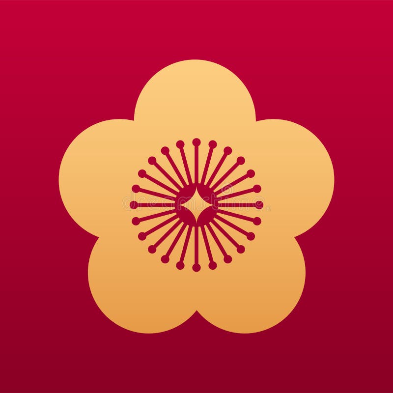 Sakura Flower Decorative Element. Chinese Traditional Floral Decorative ...