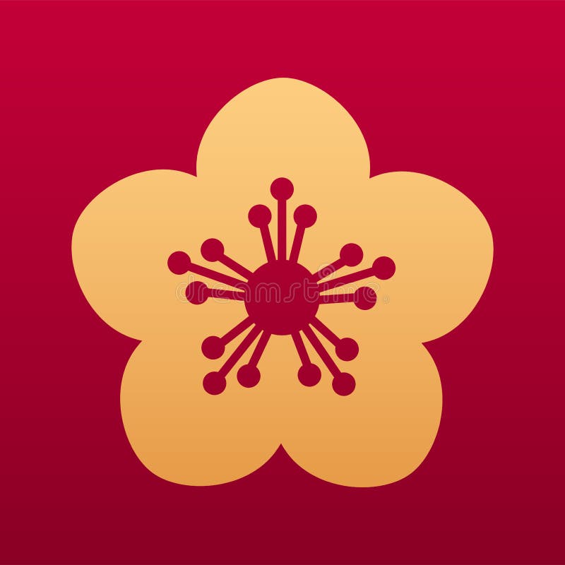 Sakura Flower Decorative Element. Chinese Traditional Floral Decorative ...