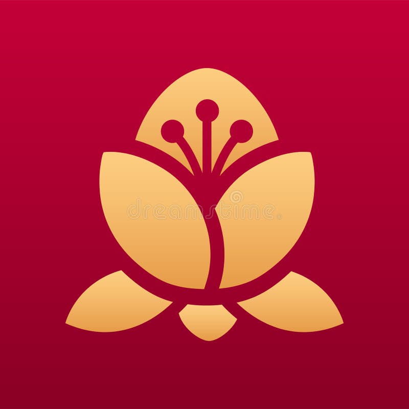 Sakura Flower Decorative Element. Chinese Traditional Floral Decorative ...