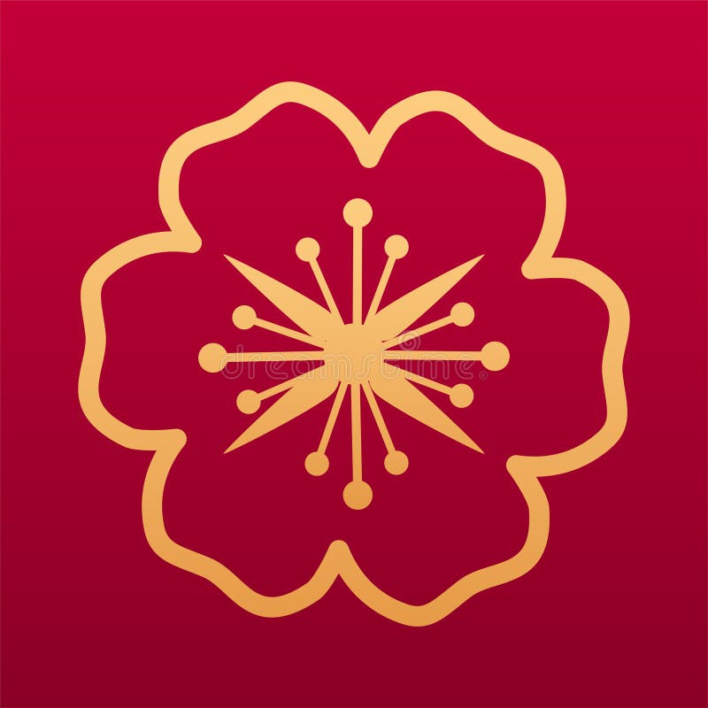 Sakura Flower Decorative Element. Chinese Traditional Floral Decorative ...