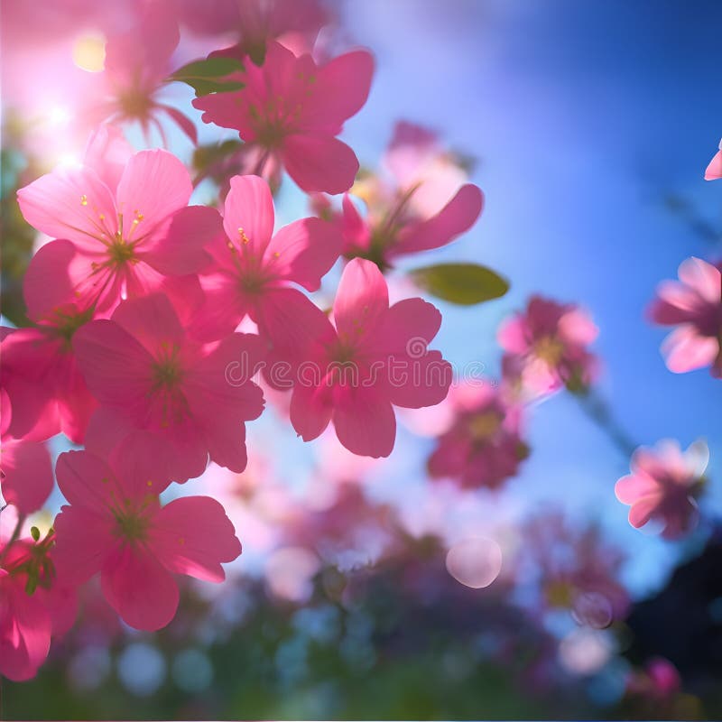 Hyper Realistic Colorful Sakura Flowers Stock Illustrations – 10 Hyper ...