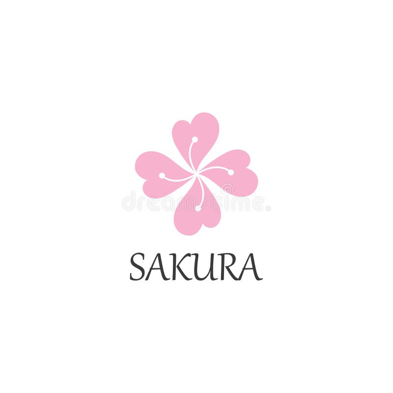 Sakura Flower Icon Logo Design Template. Stock Vector - Illustration of ...