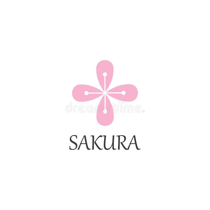 Sakura Flower Icon Logo Design Template. Stock Vector - Illustration of ...