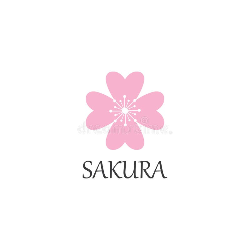 Sakura Flower Icon Logo Design Template. Stock Vector - Illustration of ...