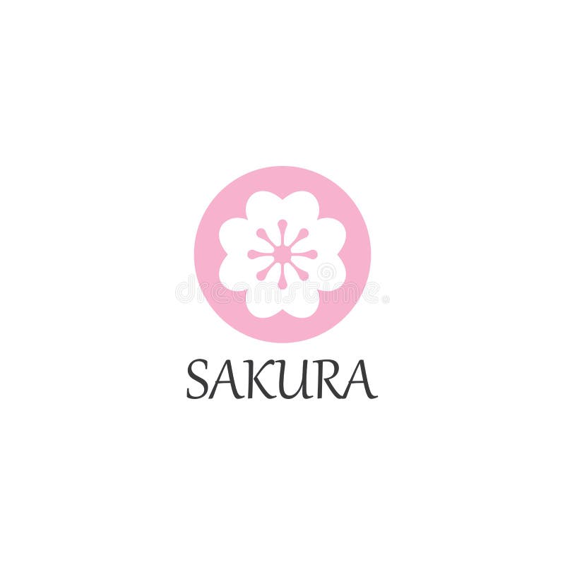 Sakura Flower Icon Logo Design Template. Stock Vector - Illustration of ...